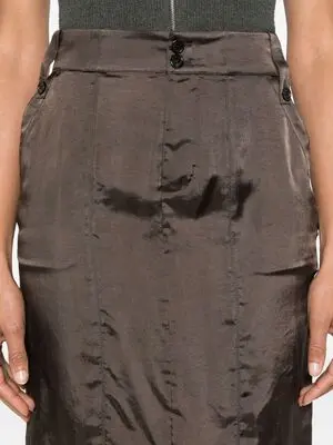 Saint Laurent Button-up Satin Miniskirt