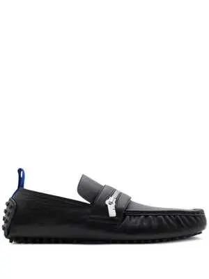 Burberry Zip-detail Leather Loafers