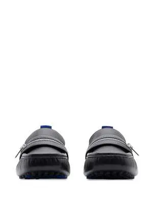Burberry Zip-detail Leather Loafers