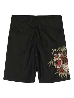 MAHARISHI Embroidered-motif Shorts - Black