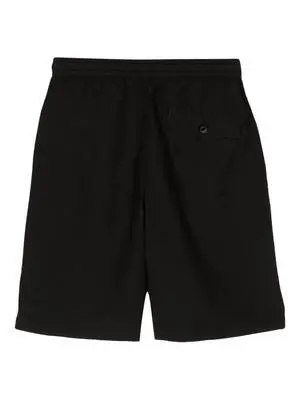MAHARISHI Embroidered-motif Hemp Deck Shorts - Black