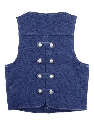 THUG CLUB Embroidered Denim Vest