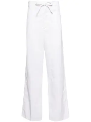 Victoria Beckham Drawstring-waist Cotton Trousers