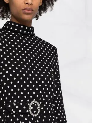 Saint Laurent Belted Polka-dot Mini Dress