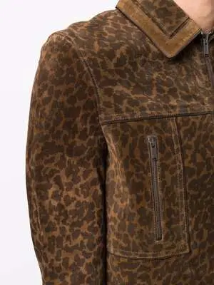 Saint Laurent Leopard-print Suede Jacket