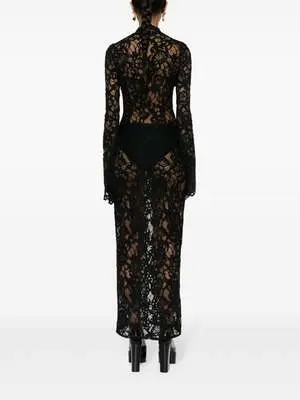 MANURI Sally Lace Midi Dress - Black