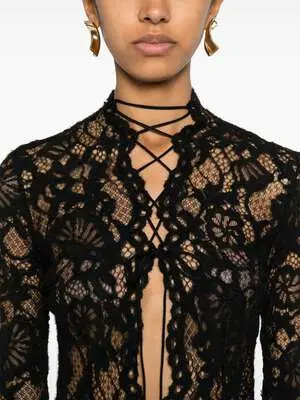 MANURI Sally Lace Midi Dress - Black