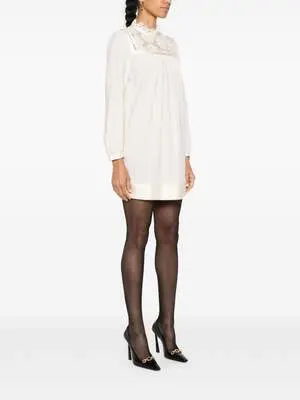 Saint Laurent Mini Dress With Lace Paneling