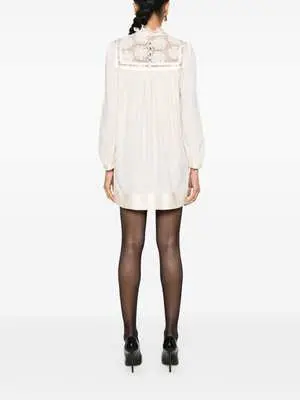 Saint Laurent Mini Dress With Lace Paneling
