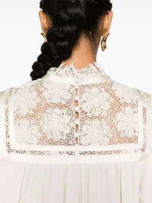Saint Laurent Mini Dress With Lace Paneling