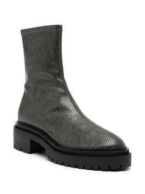 Senso Peyton Iii 50mm Snakeskin-effect Boots - Neutrals