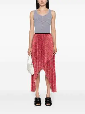 Burberry Pleated B Jersey Skirt - Red