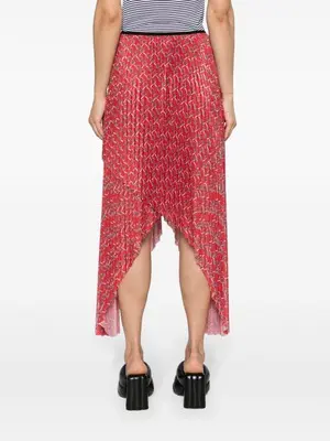 Burberry Pleated B Jersey Skirt - Red