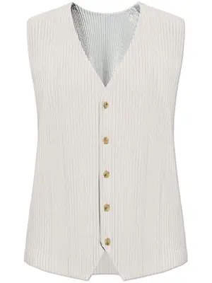 Issey Miyake Pleated Vest - Grey