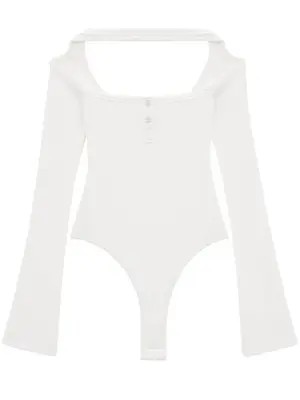 COURREGES Cut-out Ribbed Bodysuit