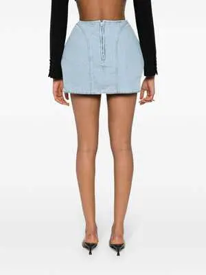 MUGLER Padded Denim Mini Skirt