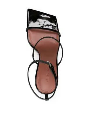 Amina Muaddi Maya 95mm Leather Sandals - Black
