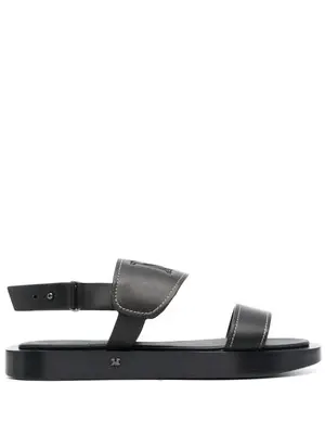 Max Mara Debossed-logo Leather Sandals