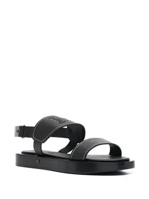 Max Mara Debossed-logo Leather Sandals