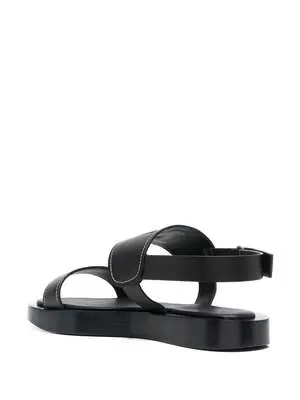 Max Mara Debossed-logo Leather Sandals