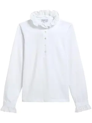 AGNÈS B. Ruffled Cotton Blouse