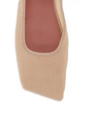 Amina Muaddi Crystal-embellished Ballerina Shoes - Neutrals