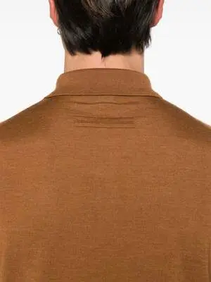 Zegna Foliage Cashseta Polo Shirt - Brown