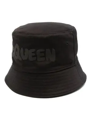 Alexander McQueen Graffiti Logo Bucket Hat - Black
