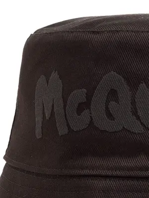 Alexander McQueen Graffiti Logo Bucket Hat - Black