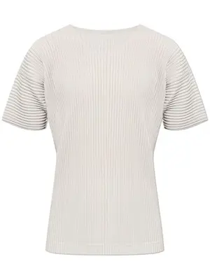 Issey Miyake Pleated Short-sleeve T-shirt - Grey
