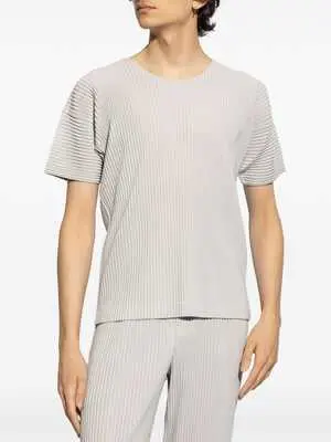 Issey Miyake Pleated Short-sleeve T-shirt - Grey