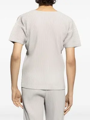 Issey Miyake Pleated Short-sleeve T-shirt - Grey