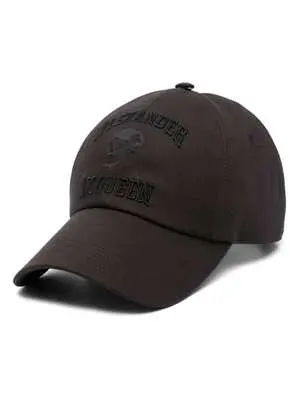 Alexander McQueen Logo Embroidered Cap - Brown