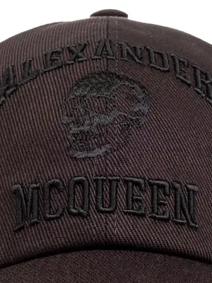 Alexander McQueen Logo Embroidered Cap - Brown
