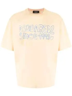 Dsquared2 Logo-print Cotton T-shirt - Yellow
