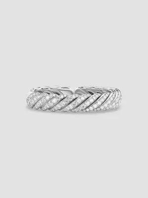 David Yurman Sculpted Cable Flex Bracelet In 18k White Gold