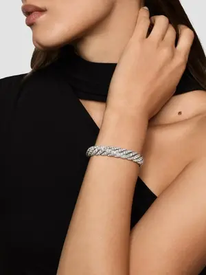 David Yurman Sculpted Cable Flex Bracelet In 18k White Gold