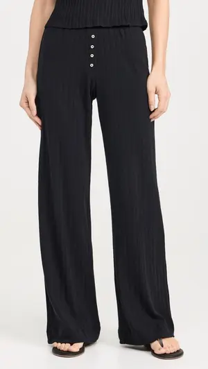LESET Pointelle Boxer Pants - Black