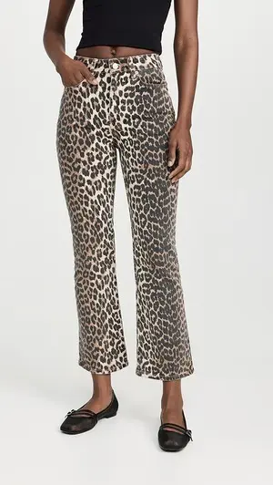 Ganni Animal Print Jeans For Women