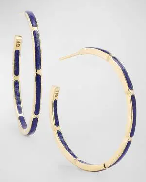 JAN LESLIE Jan Leslie Inside Out Gemstone Hoop Earrings Lapis