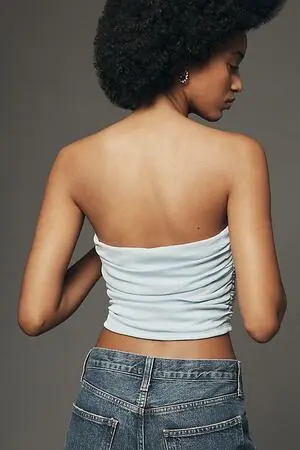 Anthropologie Strapless Sculpted Top - Light Blue