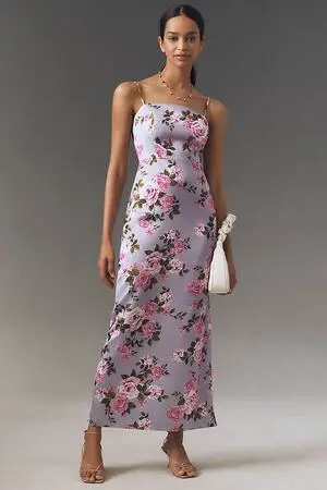 Strapless Satin Maxi Slip Dress