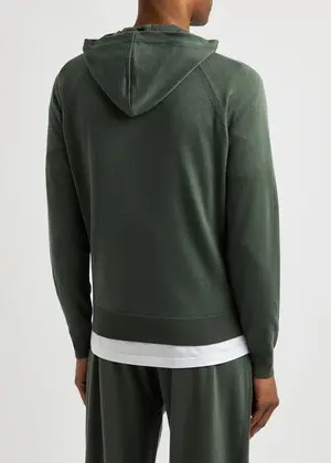 John Smedley Carty Hooded Wool Sweatshirt - Dark Green