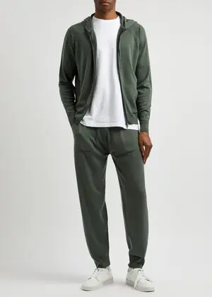 John Smedley Carty Hooded Wool Sweatshirt - Dark Green