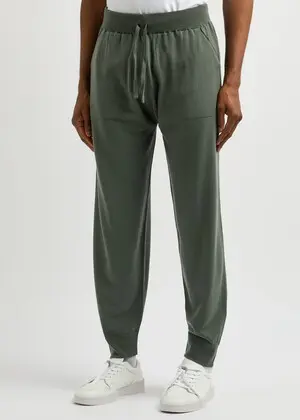 John Smedley Henning Wool Sweatpants - Dark Green