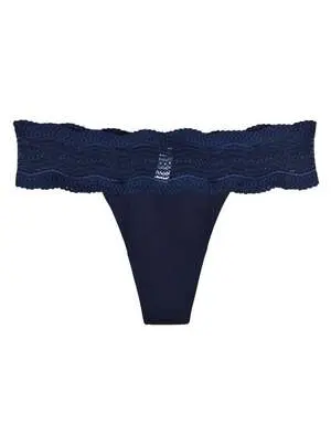 Cosabella Dolce Thong Panty In Navy Blue