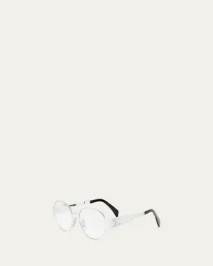 Celine Triomphe Metal Oval Eyeglasses
