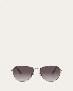 Brunello Cucinelli Brunello Cucinelli Aviator Sunglasses Silver