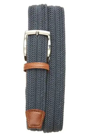 Torino Herringbone Woven Belt - Navy