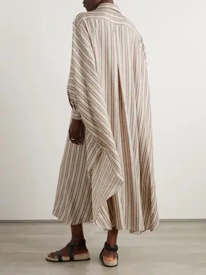 Loro Piana Striped Printed Linen And Silk-blend Kaftan